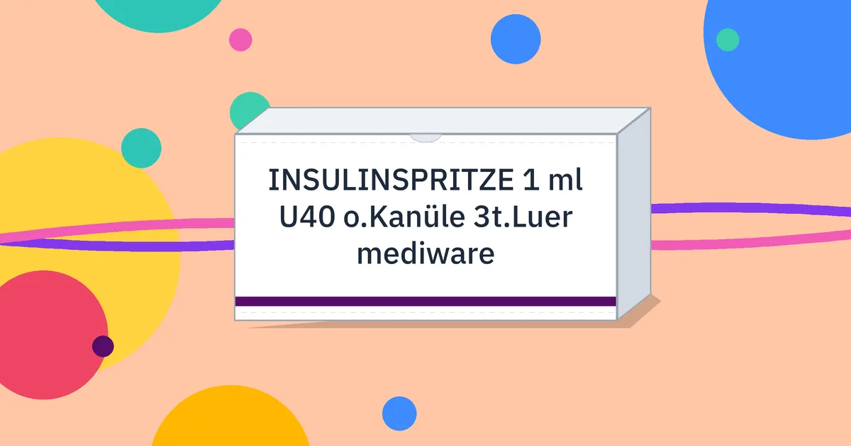 Symbolbild: Packung mit der Aufschrift INSULINSPRITZE 1 ml U40 o.Kanüle 3t.Luer mediware (PZN 15195417) – Verfügbarkeit und Bezug in Apotheken in Frankfurt am Main