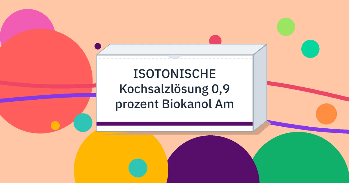 Symbolbild: Packung mit der Aufschrift ISOTONISCHE Kochsalzlösung 0,9 prozent Biokanol Am (PZN 00955555) – Verfügbarkeit und Bezug in Apotheken in Frankfurt am Main
