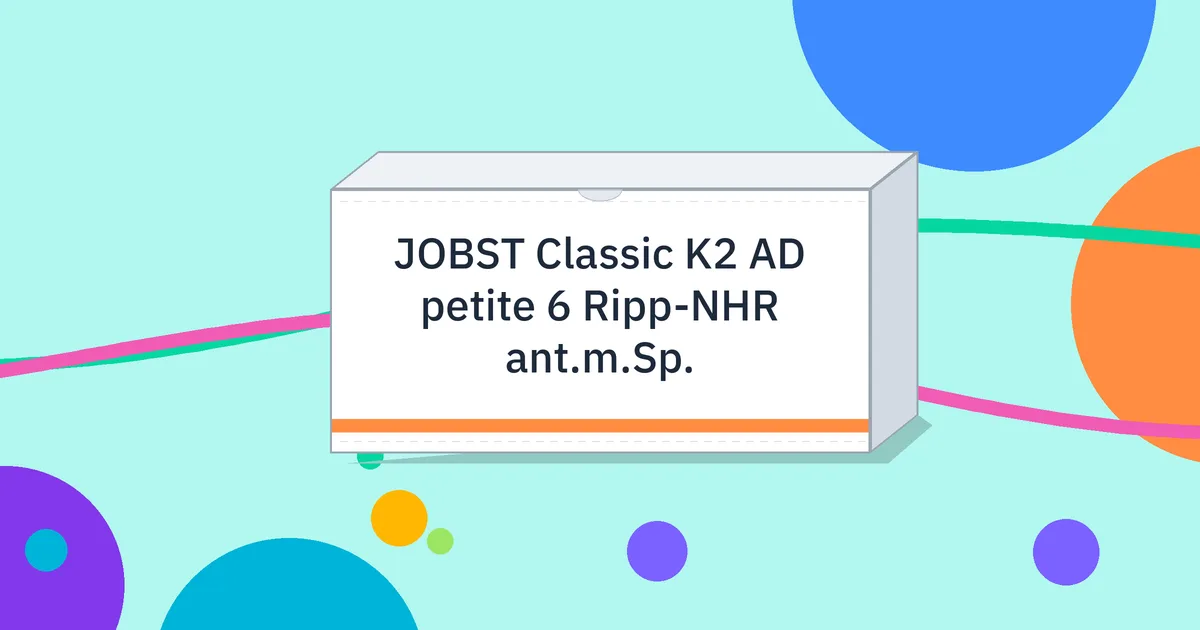 Symbolbild: Packung mit der Aufschrift JOBST Classic K2 AD petite 6 Ripp-NHR ant.m.Sp. (PZN 13060995) – Verfügbarkeit und Bezug in Apotheken in Frankfurt am Main