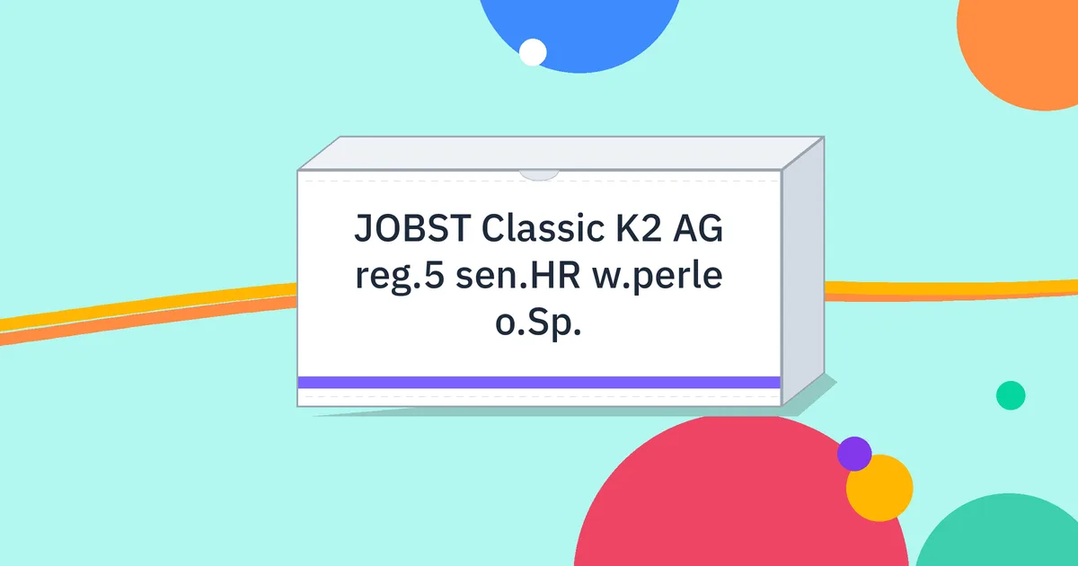 Symbolbild: Packung mit der Aufschrift JOBST Classic K2 AG reg.5 sen.HR w.perle o.Sp. (PZN 17960514) – Verfügbarkeit und Bezug in Apotheken in Frankfurt am Main