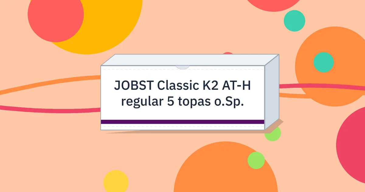 Symbolbild: Packung mit der Aufschrift JOBST Classic K2 AT-H regular 5 topas o.Sp. (PZN 13069051) – Verfügbarkeit und Bezug in Apotheken in Frankfurt am Main