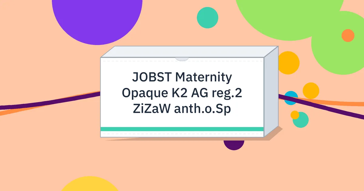 Symbolbild: Packung mit der Aufschrift JOBST Maternity Opaque K2 AG reg.2 ZiZaW anth.o.Sp (PZN 15855902) – Verfügbarkeit und Bezug in Apotheken in Frankfurt am Main