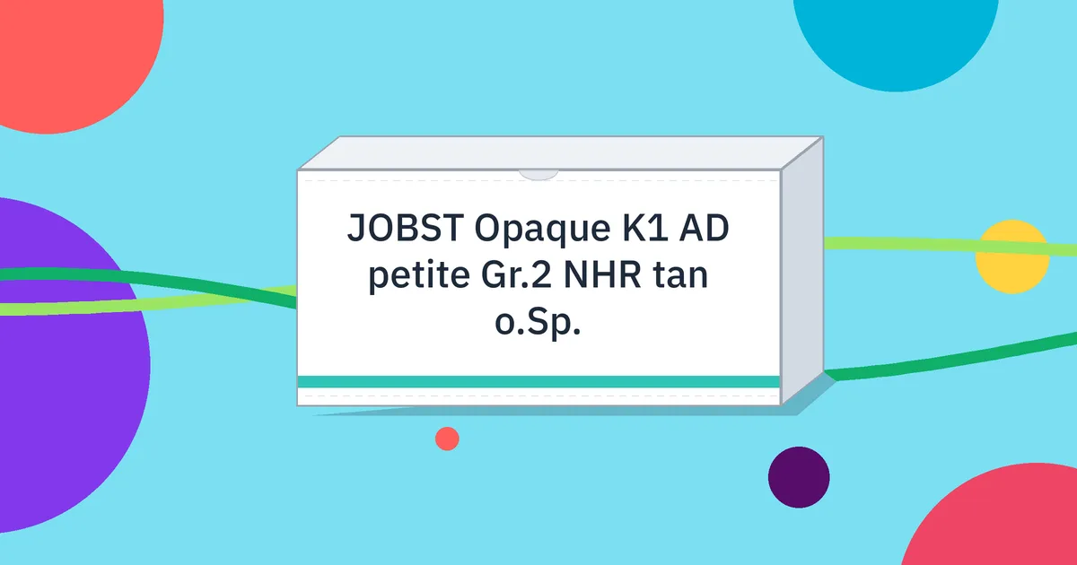 Symbolbild: Packung mit der Aufschrift JOBST Opaque K1 AD petite Gr.2 NHR tan o.Sp. (PZN 16264132) – Verfügbarkeit und Bezug in Apotheken in Frankfurt am Main