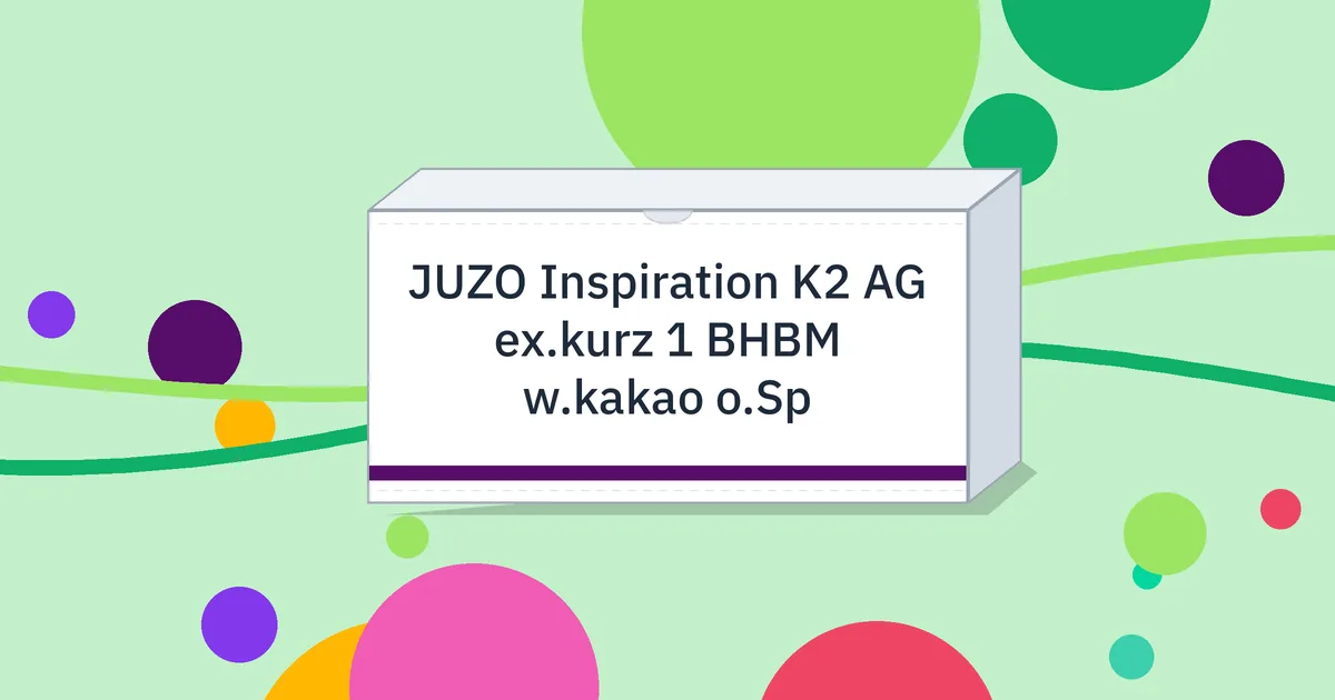 Symbolbild: Packung mit der Aufschrift JUZO Inspiration K2 AG ex.kurz 1 BHBM w.kakao o.Sp (PZN 14886220) – Verfügbarkeit und Bezug in Apotheken in Frankfurt am Main