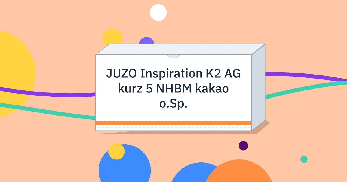 Symbolbild: Packung mit der Aufschrift JUZO Inspiration K2 AG kurz 5 NHBM kakao o.Sp. (PZN 14922861) – Verfügbarkeit und Bezug in Apotheken in Frankfurt am Main