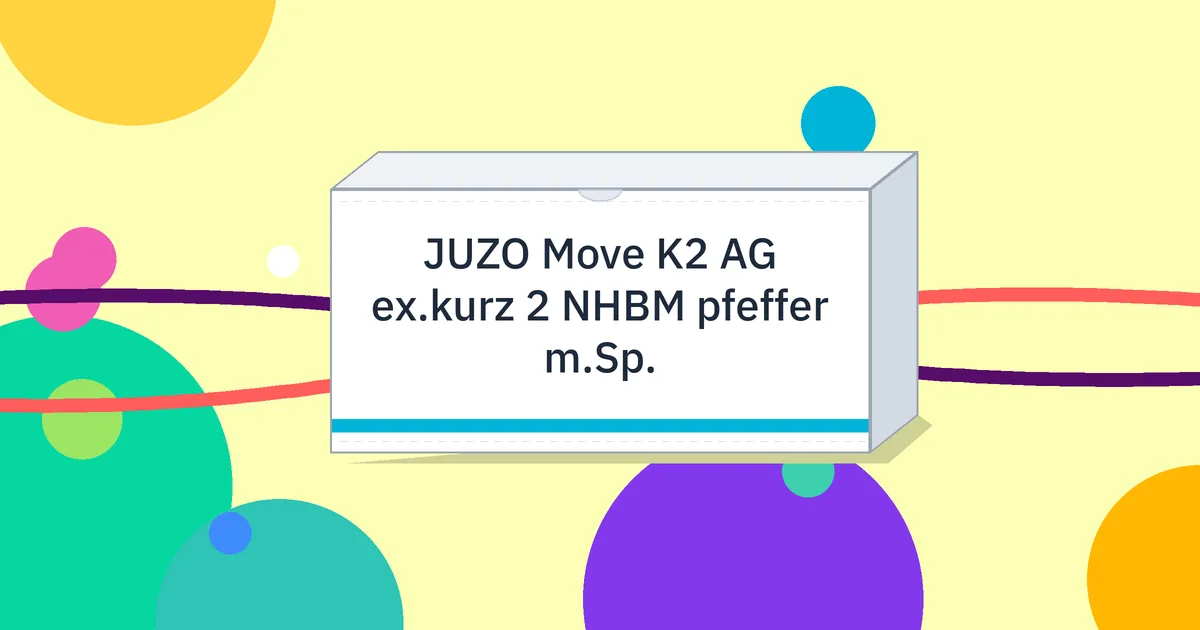 Symbolbild: Packung mit der Aufschrift JUZO Move K2 AG ex.kurz 2 NHBM pfeffer m.Sp. (PZN 16642597) – Verfügbarkeit und Bezug in Apotheken in Frankfurt am Main