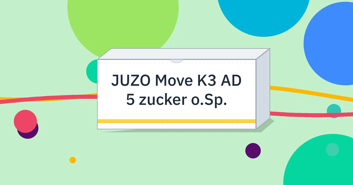 Symbolbild: Packung mit der Aufschrift JUZO Move K3 AD 5 zucker o.Sp. (PZN 18567210) – Verfügbarkeit und Bezug in Apotheken in Frankfurt am Main