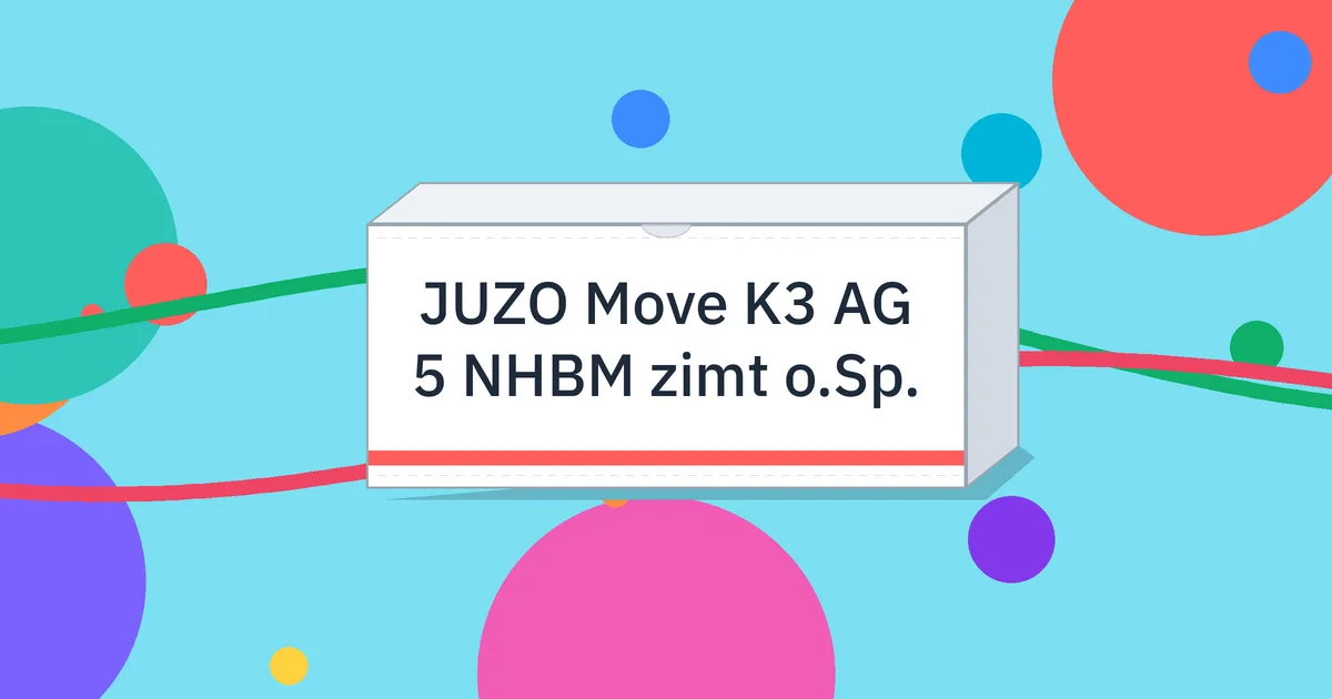 Symbolbild: Packung mit der Aufschrift JUZO Move K3 AG 5 NHBM zimt o.Sp. (PZN 18576769) – Verfügbarkeit und Bezug in Apotheken in Frankfurt am Main