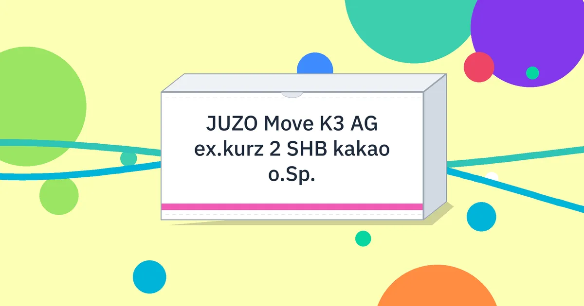 Symbolbild: Packung mit der Aufschrift JUZO Move K3 AG ex.kurz 2 SHB kakao o.Sp. (PZN 18597286) – Verfügbarkeit und Bezug in Apotheken in Frankfurt am Main