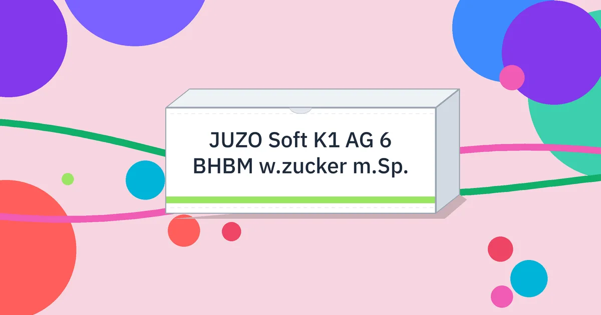 Symbolbild: Packung mit der Aufschrift JUZO Soft K1 AG 6 BHBM w.zucker m.Sp. (PZN 14862679) – Verfügbarkeit und Bezug in Apotheken in Frankfurt am Main