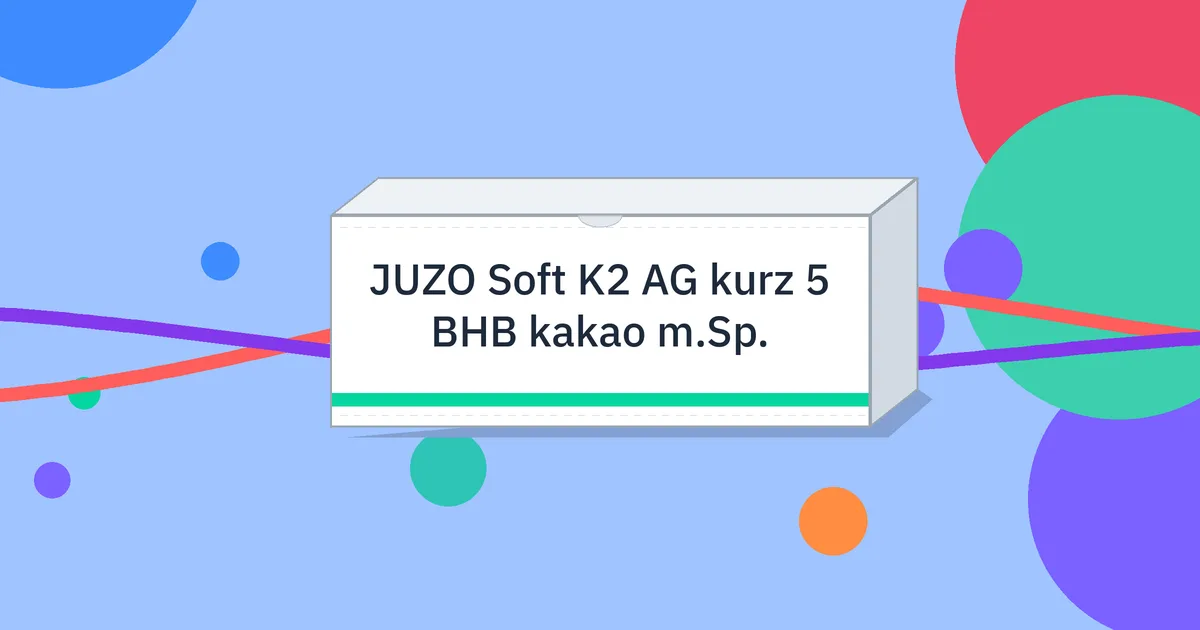 Symbolbild: Packung mit der Aufschrift JUZO Soft K2 AG kurz 5 BHB kakao m.Sp. (PZN 14826494) – Verfügbarkeit und Bezug in Apotheken in Frankfurt am Main