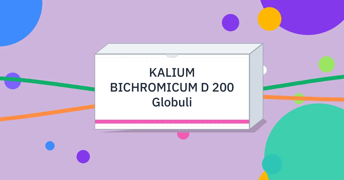 Symbolbild: Packung mit der Aufschrift KALIUM BICHROMICUM D 200 Globuli (PZN 15304852) – Verfügbarkeit und Bezug in Apotheken in Frankfurt am Main