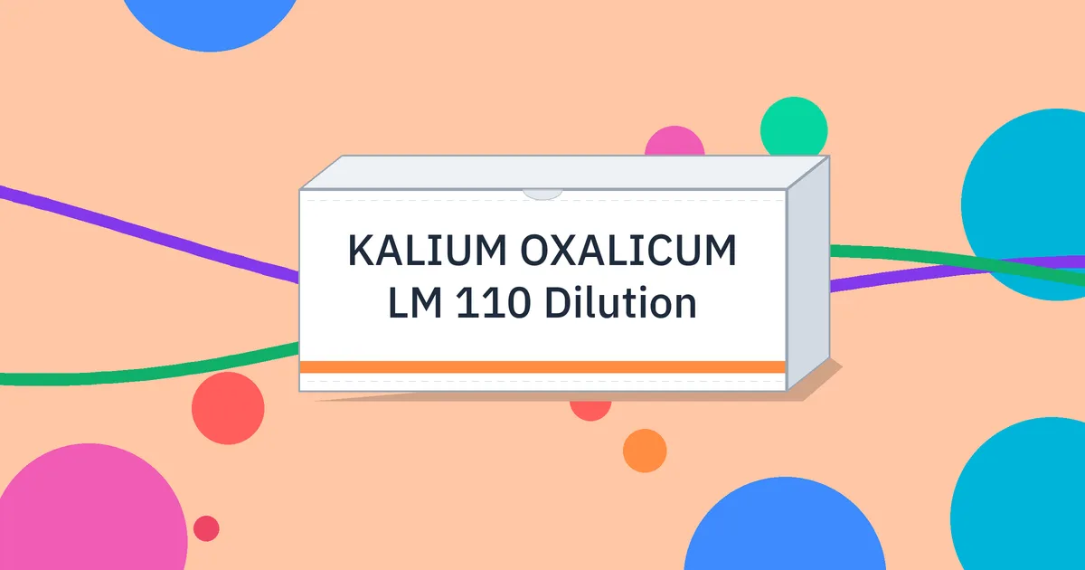 Symbolbild: Packung mit der Aufschrift KALIUM OXALICUM LM 110 Dilution (PZN 12923968) – Verfügbarkeit und Bezug in Apotheken in Frankfurt am Main