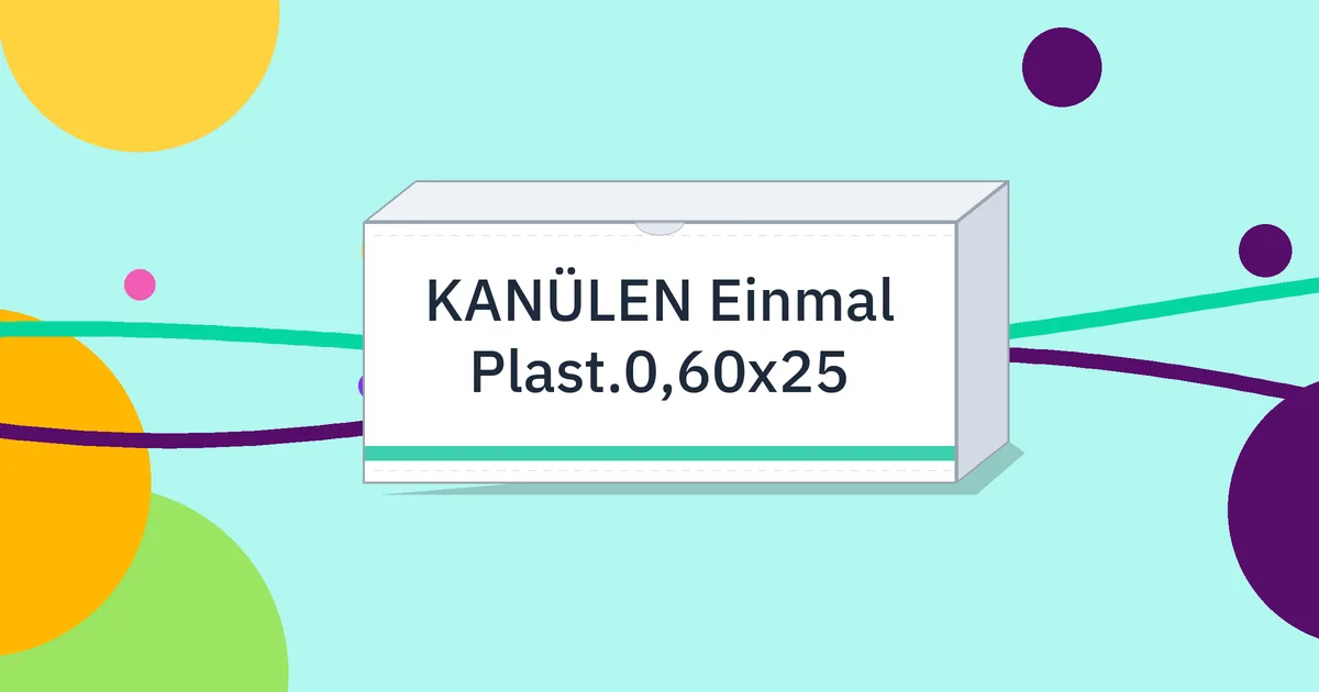 Symbolbild: Packung mit der Aufschrift KANÜLEN Einmal Plast.0,60x25 (PZN 01964504) – Verfügbarkeit und Bezug in Apotheken in Frankfurt am Main