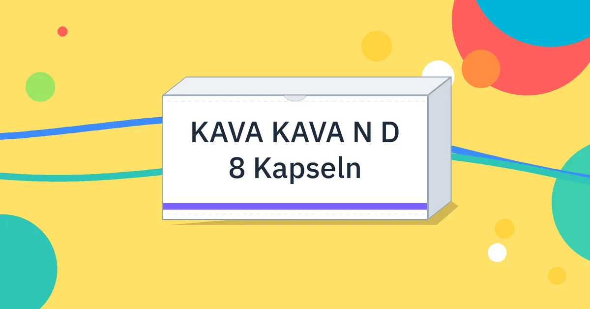 Symbolbild: Packung mit der Aufschrift KAVA KAVA N D 8 Kapseln (PZN 02415159) – Verfügbarkeit und Bezug in Apotheken in Frankfurt am Main