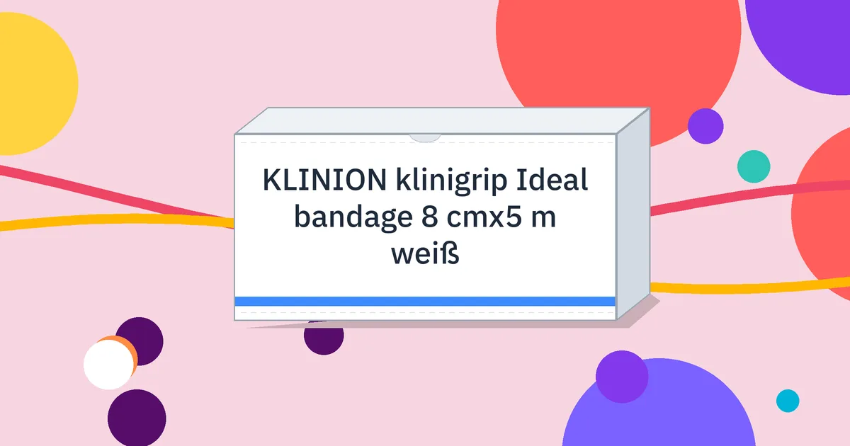 Symbolbild: Packung mit der Aufschrift KLINION klinigrip Ideal bandage 8 cmx5 m weiß (PZN 19519650) – Verfügbarkeit und Bezug in Apotheken in Frankfurt am Main