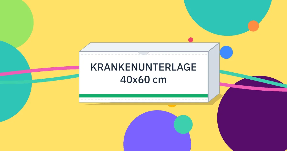 Symbolbild: Packung mit der Aufschrift KRANKENUNTERLAGE 40x60 cm (PZN 01722439) – Verfügbarkeit und Bezug in Apotheken in Frankfurt am Main