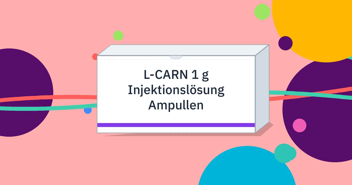 Symbolbild: Packung mit der Aufschrift L-CARN 1 g Injektionslösung Ampullen (PZN 09633356) – Verfügbarkeit und Bezug in Apotheken in Frankfurt am Main
