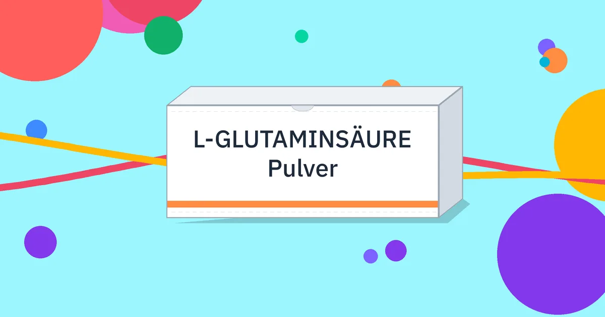 Symbolbild: Packung mit der Aufschrift L-GLUTAMINSÄURE Pulver (PZN 02885942) – Verfügbarkeit und Bezug in Apotheken in Frankfurt am Main