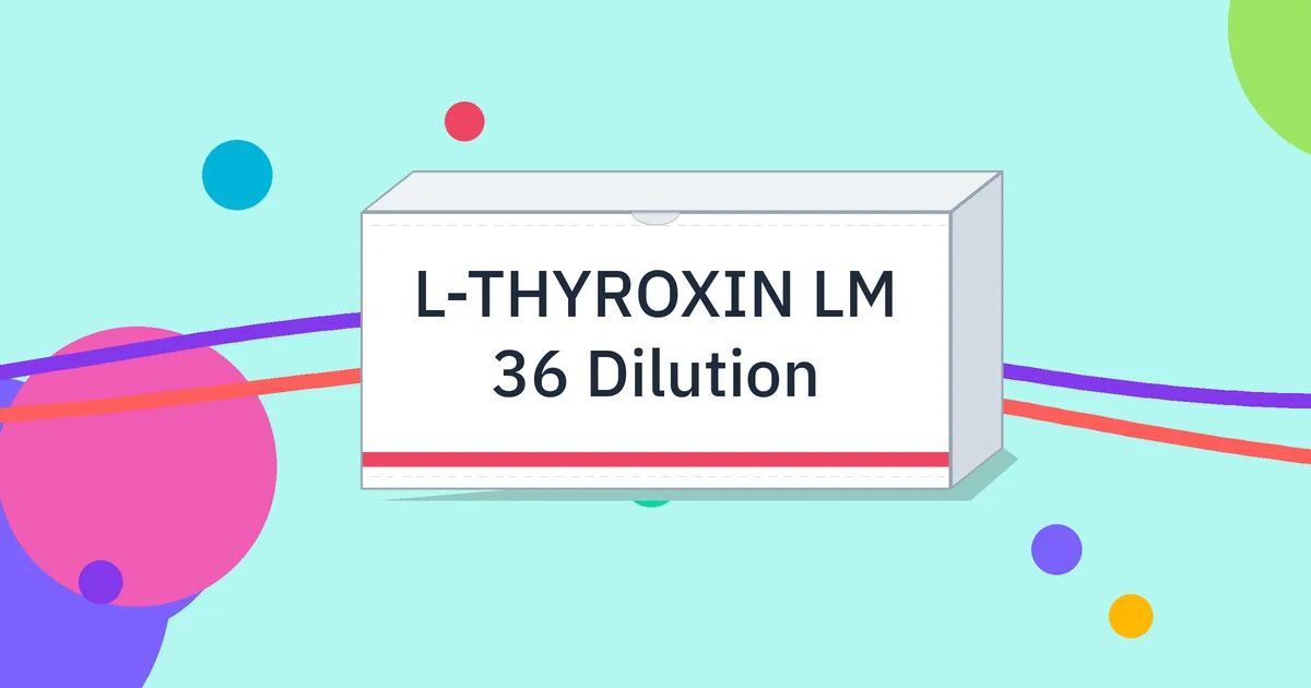 Symbolbild: Packung mit der Aufschrift L-THYROXIN LM 36 Dilution (PZN 12928718) – Verfügbarkeit und Bezug in Apotheken in Frankfurt am Main