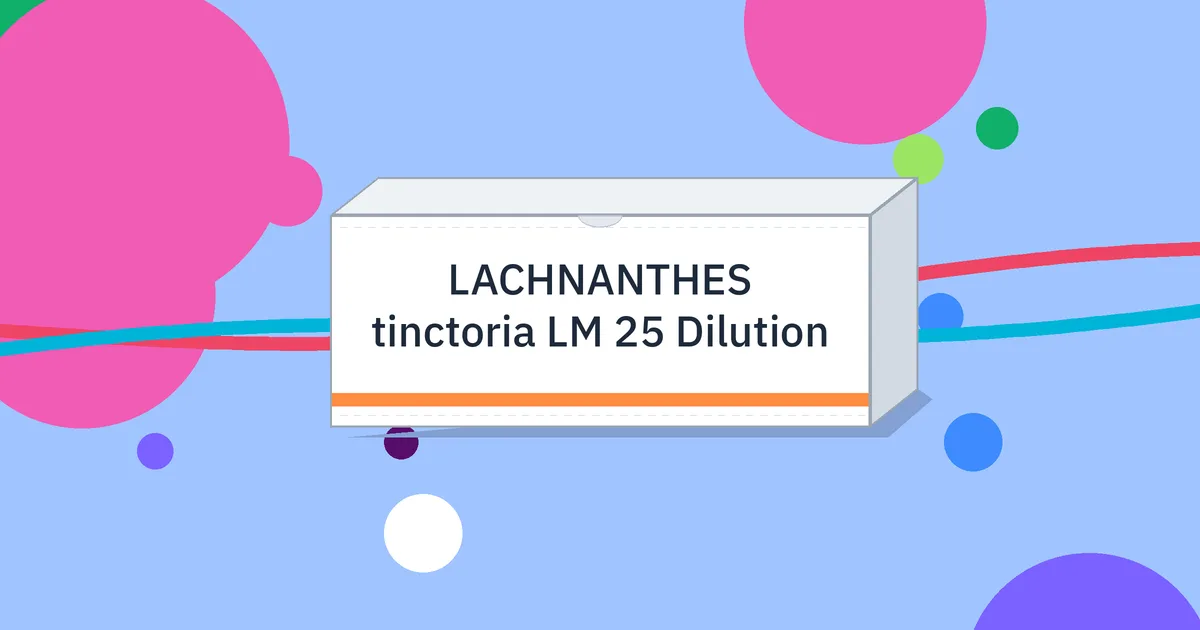 Symbolbild: Packung mit der Aufschrift LACHNANTHES tinctoria LM 25 Dilution (PZN 13520505) – Verfügbarkeit und Bezug in Apotheken in Frankfurt am Main