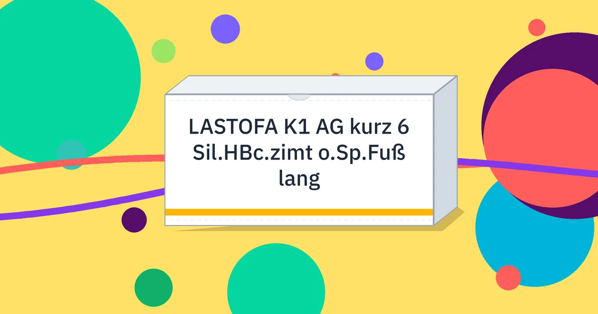 Symbolbild: Packung mit der Aufschrift LASTOFA K1 AG kurz 6 Sil.HBc.zimt o.Sp.Fuß lang (PZN 14148976) – Verfügbarkeit und Bezug in Apotheken in Frankfurt am Main