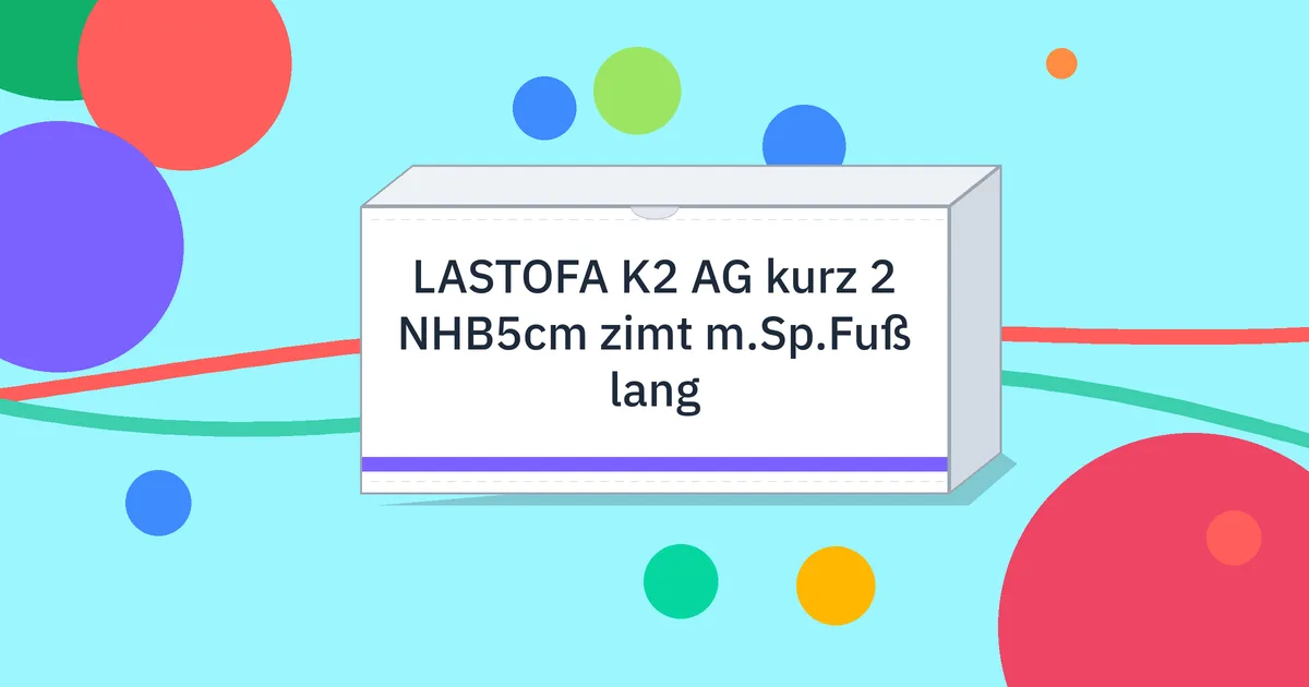 Symbolbild: Packung mit der Aufschrift LASTOFA K2 AG kurz 2 NHB5cm zimt m.Sp.Fuß lang (PZN 13803048) – Verfügbarkeit und Bezug in Apotheken in Frankfurt am Main