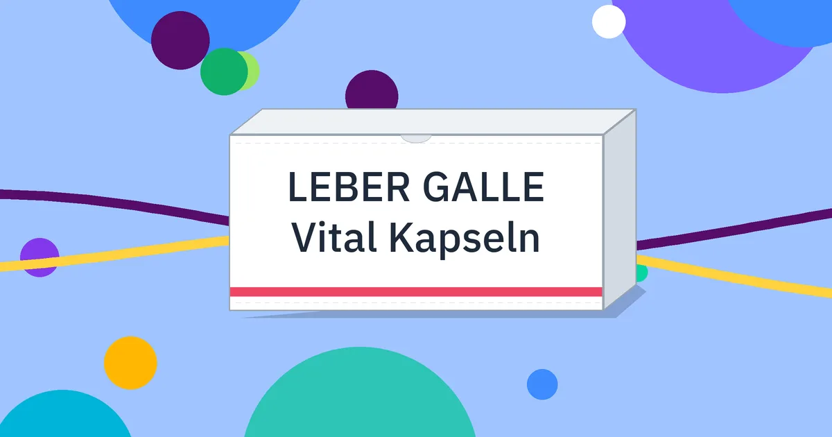 Symbolbild: Packung mit der Aufschrift LEBER GALLE Vital Kapseln (PZN 19455660) – Verfügbarkeit und Bezug in Apotheken in Frankfurt am Main