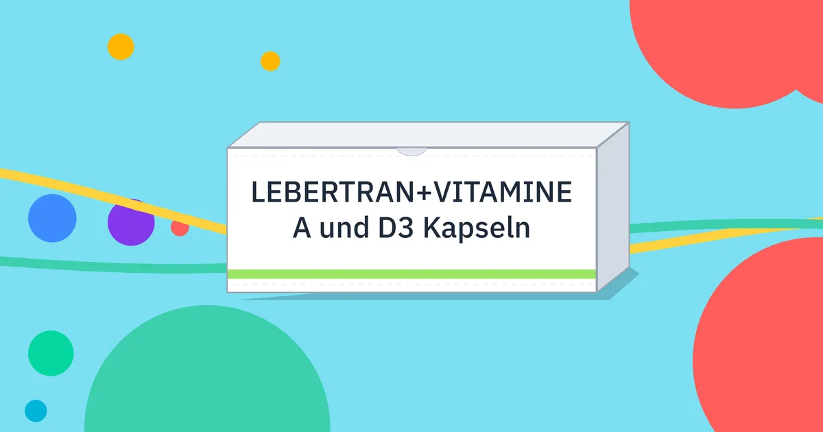 Symbolbild: Packung mit der Aufschrift LEBERTRAN+VITAMINE A und D3 Kapseln (PZN 12542255) – Verfügbarkeit und Bezug in Apotheken in Frankfurt am Main