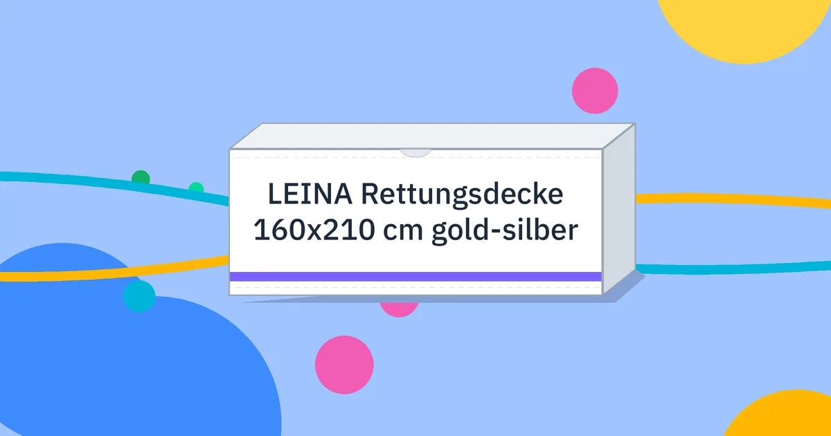 Symbolbild: Packung mit der Aufschrift LEINA Rettungsdecke 160x210 cm gold-silber (PZN 08921679) – Verfügbarkeit und Bezug in Apotheken in Frankfurt am Main