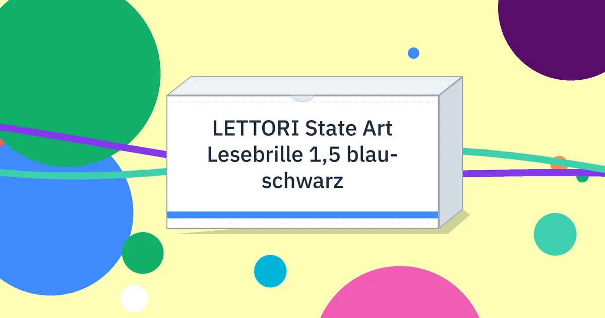Symbolbild: Packung mit der Aufschrift LETTORI State Art Lesebrille 1,5 blau-schwarz (PZN 11056328) – Verfügbarkeit und Bezug in Apotheken in Frankfurt am Main