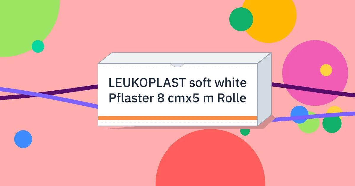 Symbolbild: Packung mit der Aufschrift LEUKOPLAST soft white Pflaster 8 cmx5 m Rolle (PZN 15424131) – Verfügbarkeit und Bezug in Apotheken in Frankfurt am Main