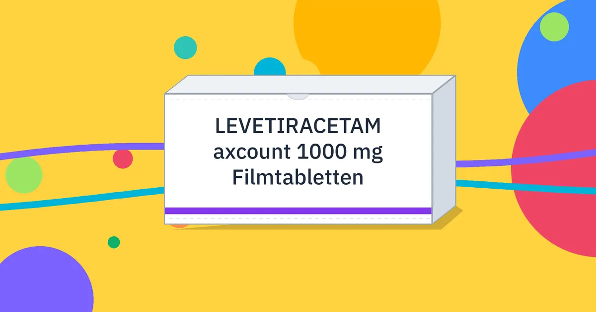 Symbolbild: Packung mit der Aufschrift LEVETIRACETAM axcount 1000 mg Filmtabletten (PZN 10343037) – Verfügbarkeit und Bezug in Apotheken in Frankfurt am Main