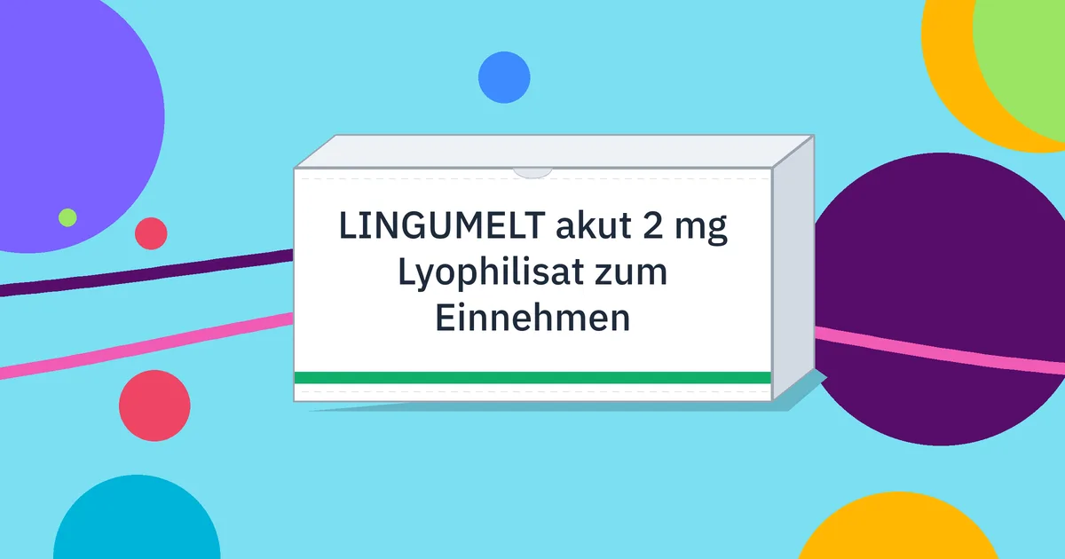 Symbolbild: Packung mit der Aufschrift LINGUMELT akut 2 mg Lyophilisat zum Einnehmen (PZN 17526835) – Verfügbarkeit und Bezug in Apotheken in Frankfurt am Main