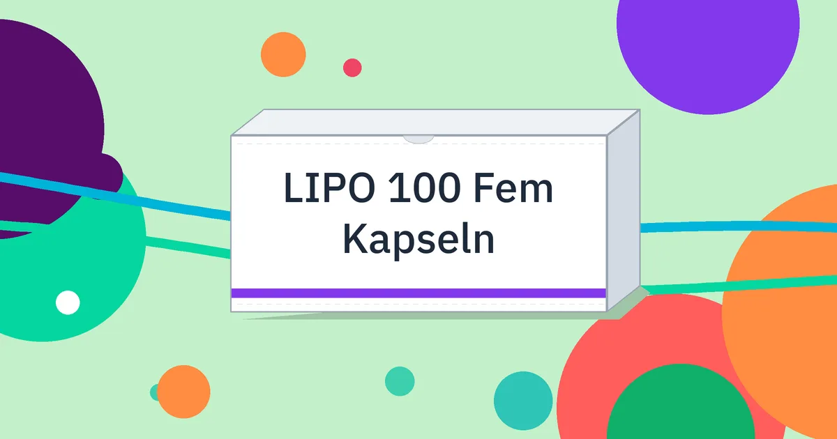 Symbolbild: Packung mit der Aufschrift LIPO 100 Fem Kapseln (PZN 11035409) – Verfügbarkeit und Bezug in Apotheken in Frankfurt am Main