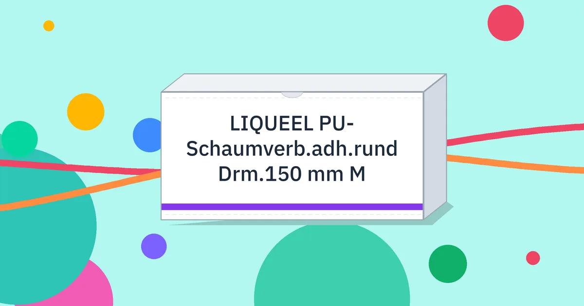Symbolbild: Packung mit der Aufschrift LIQUEEL PU-Schaumverb.adh.rund Drm.150 mm M (PZN 19295630) – Verfügbarkeit und Bezug in Apotheken in Frankfurt am Main