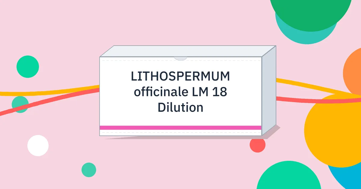 Symbolbild: Packung mit der Aufschrift LITHOSPERMUM officinale LM 18 Dilution (PZN 13532098) – Verfügbarkeit und Bezug in Apotheken in Frankfurt am Main