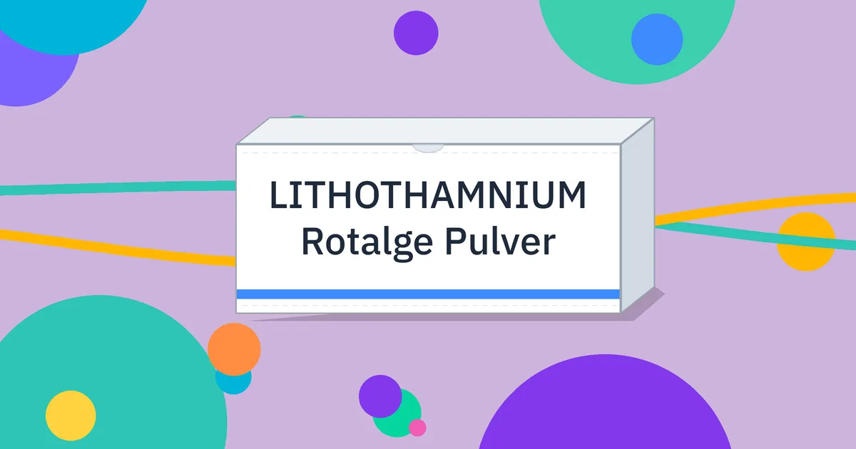 Symbolbild: Packung mit der Aufschrift LITHOTHAMNIUM Rotalge Pulver (PZN 00649404) – Verfügbarkeit und Bezug in Apotheken in Frankfurt am Main