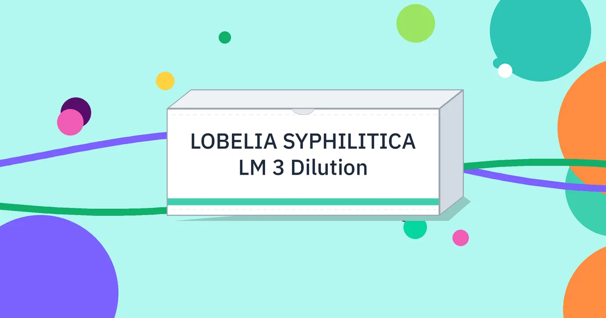 Symbolbild: Packung mit der Aufschrift LOBELIA SYPHILITICA LM 3 Dilution (PZN 13534648) – Verfügbarkeit und Bezug in Apotheken in Frankfurt am Main