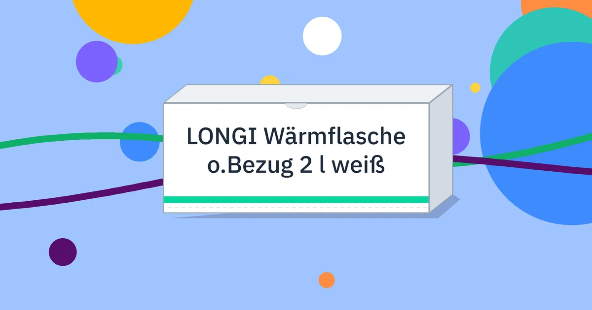 Symbolbild: Packung mit der Aufschrift LONGI Wärmflasche o.Bezug 2 l weiß (PZN 14356120) – Verfügbarkeit und Bezug in Apotheken in Frankfurt am Main