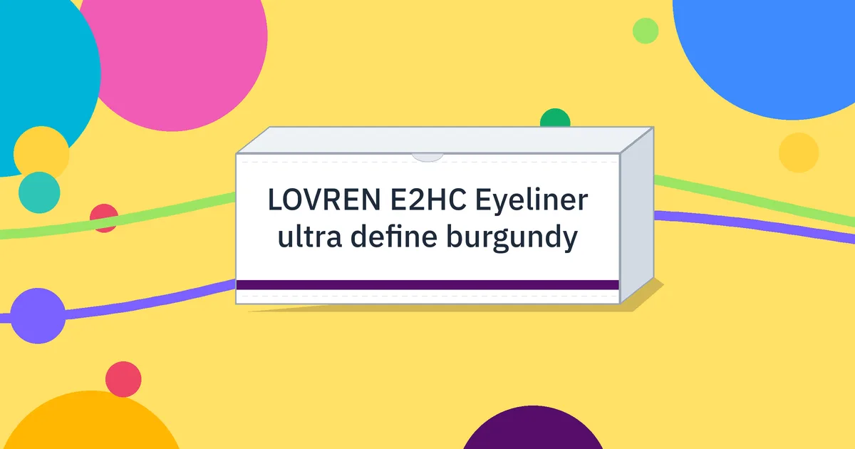 Symbolbild: Packung mit der Aufschrift LOVREN E2HC Eyeliner ultra define burgundy (PZN 20862672) – Verfügbarkeit und Bezug in Apotheken in Frankfurt am Main