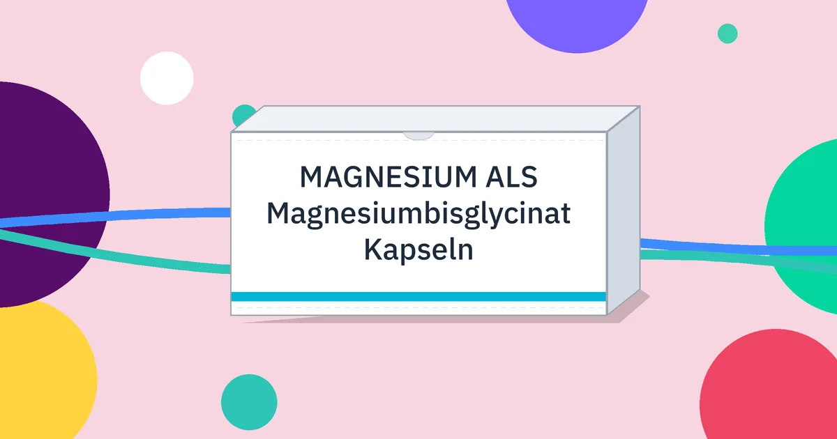 Symbolbild: Packung mit der Aufschrift MAGNESIUM ALS Magnesiumbisglycinat Kapseln (PZN 18659745) – Verfügbarkeit und Bezug in Apotheken in Frankfurt am Main