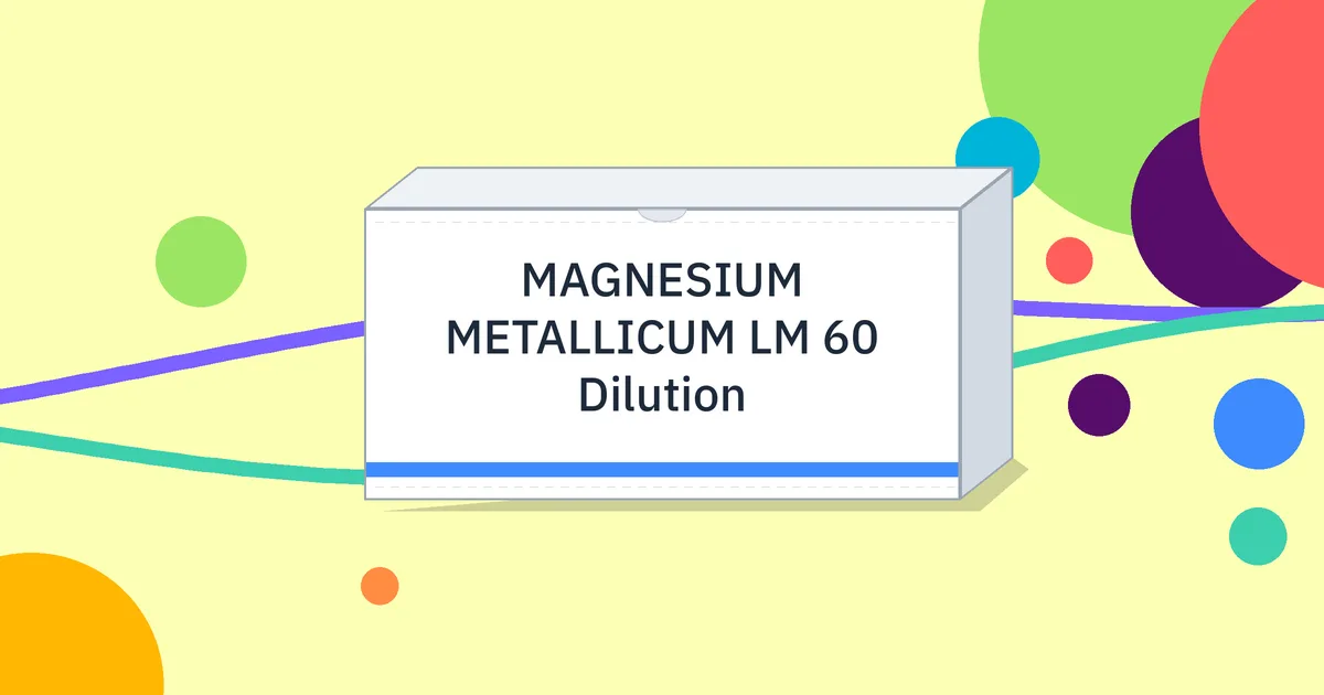 Symbolbild: Packung mit der Aufschrift MAGNESIUM METALLICUM LM 60 Dilution (PZN 12938645) – Verfügbarkeit und Bezug in Apotheken in Frankfurt am Main