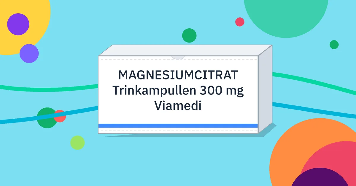 Symbolbild: Packung mit der Aufschrift MAGNESIUMCITRAT Trinkampullen 300 mg Viamedi (PZN 18411637) – Verfügbarkeit und Bezug in Apotheken in Frankfurt am Main