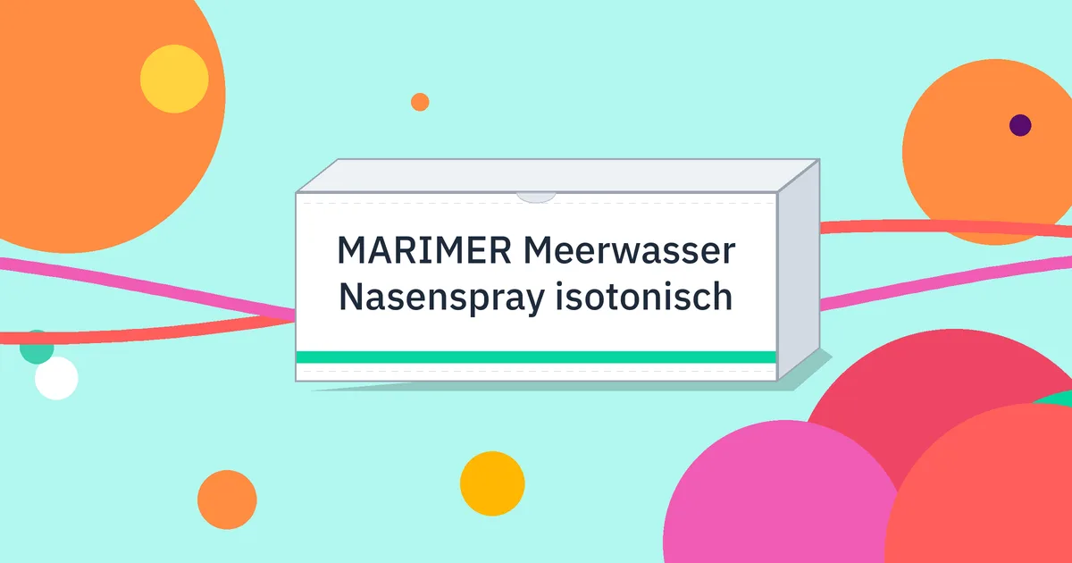 Symbolbild: Packung mit der Aufschrift MARIMER Meerwasser Nasenspray isotonisch (PZN 18890810) – Verfügbarkeit und Bezug in Apotheken in Frankfurt am Main