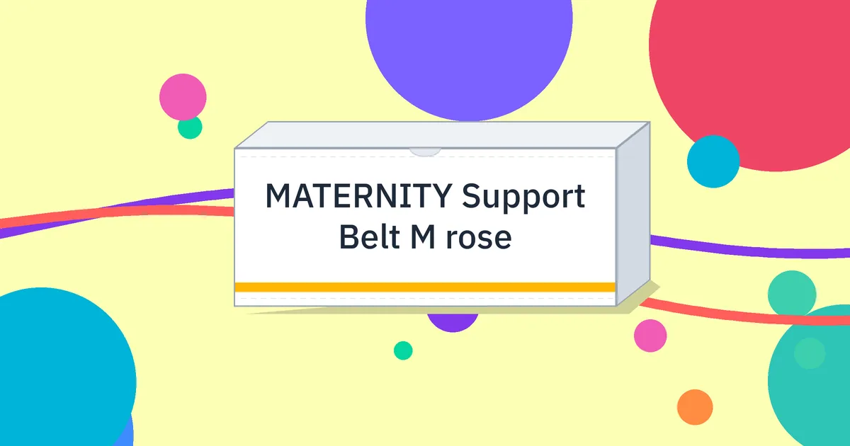 Symbolbild: Packung mit der Aufschrift MATERNITY Support Belt M rose (PZN 16764604) – Verfügbarkeit und Bezug in Apotheken in Frankfurt am Main