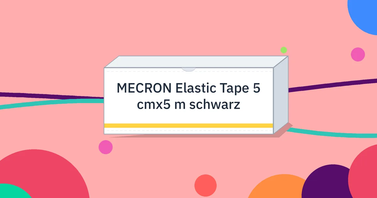 Symbolbild: Packung mit der Aufschrift MECRON Elastic Tape 5 cmx5 m schwarz (PZN 11127040) – Verfügbarkeit und Bezug in Apotheken in Frankfurt am Main