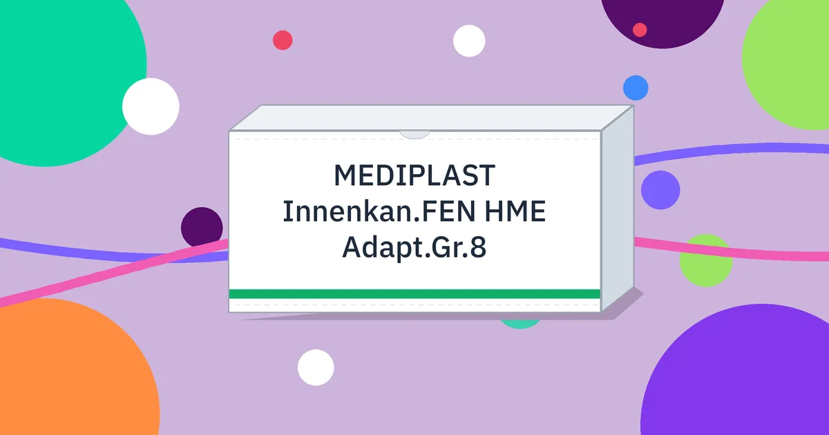 Symbolbild: Packung mit der Aufschrift MEDIPLAST Innenkan.FEN HME Adapt.Gr.8 (PZN 03220765) – Verfügbarkeit und Bezug in Apotheken in Frankfurt am Main