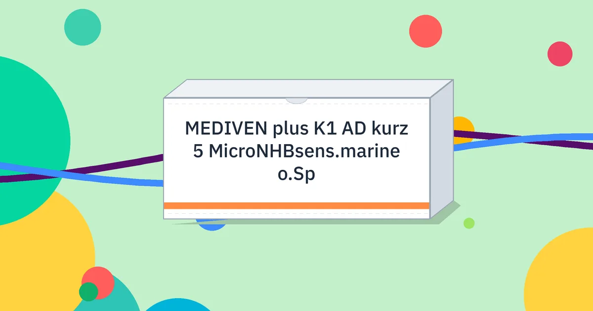 Symbolbild: Packung mit der Aufschrift MEDIVEN plus K1 AD kurz 5 MicroNHBsens.marine o.Sp (PZN 15907303) – Verfügbarkeit und Bezug in Apotheken in Frankfurt am Main