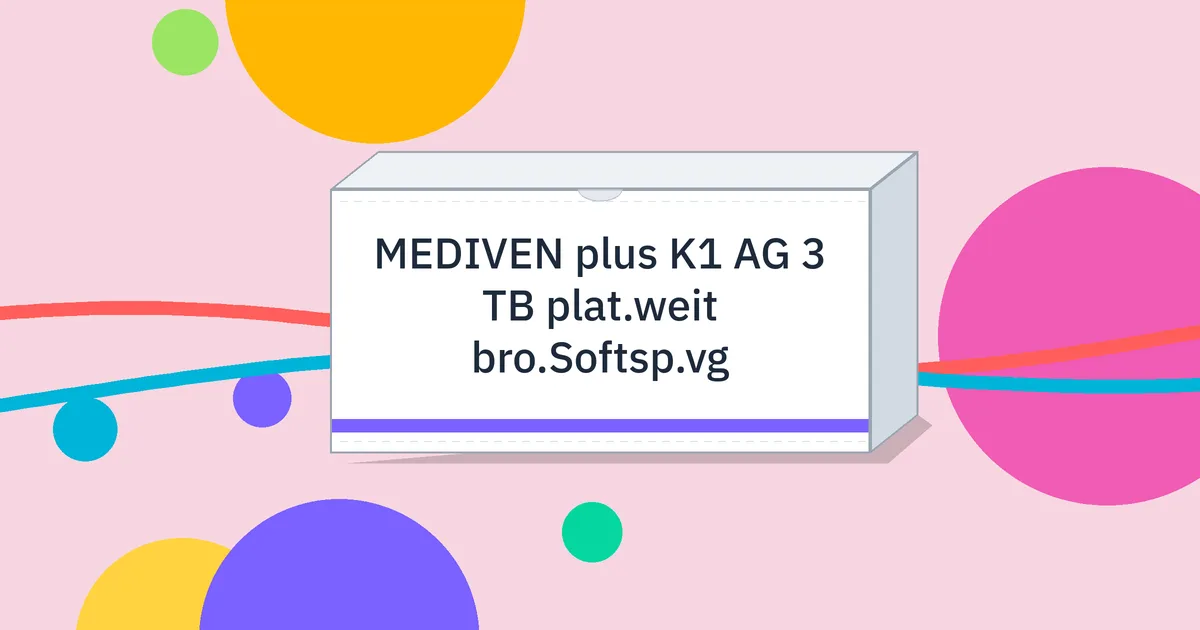 Symbolbild: Packung mit der Aufschrift MEDIVEN plus K1 AG 3 TB plat.weit bro.Softsp.vg (PZN 15061912) – Verfügbarkeit und Bezug in Apotheken in Frankfurt am Main